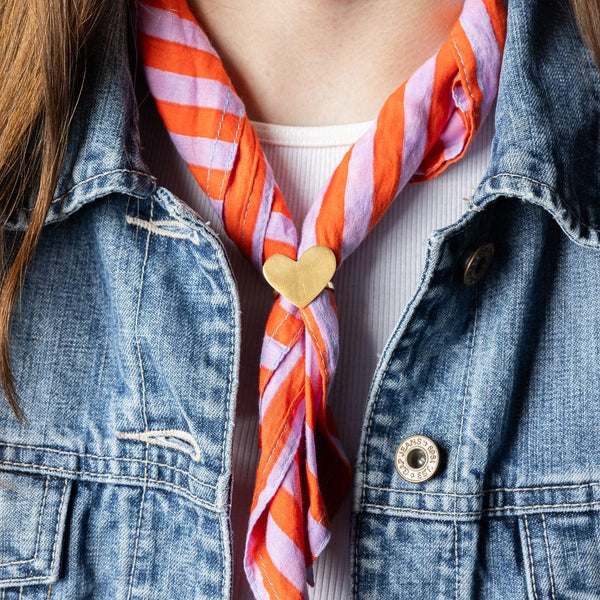 Harper Heart Bandana Ring Brass - INK+ALLOY - Wholesale
