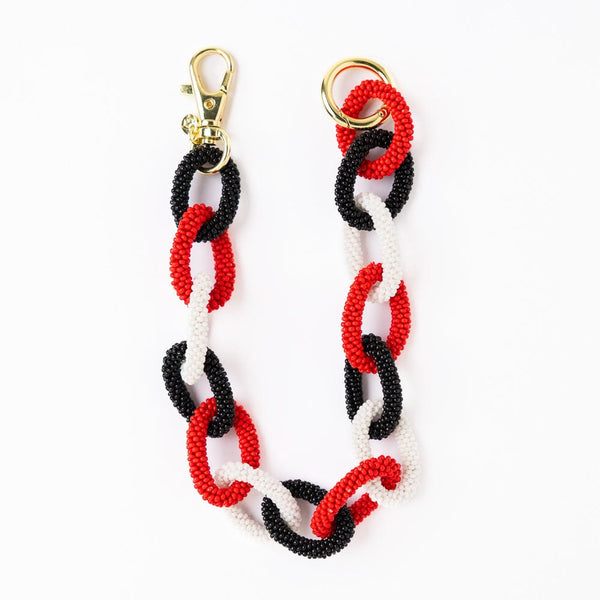 Game Day Beaded Bag Chain Red + Black Wholesale - INK+ALLOY - Wholesale